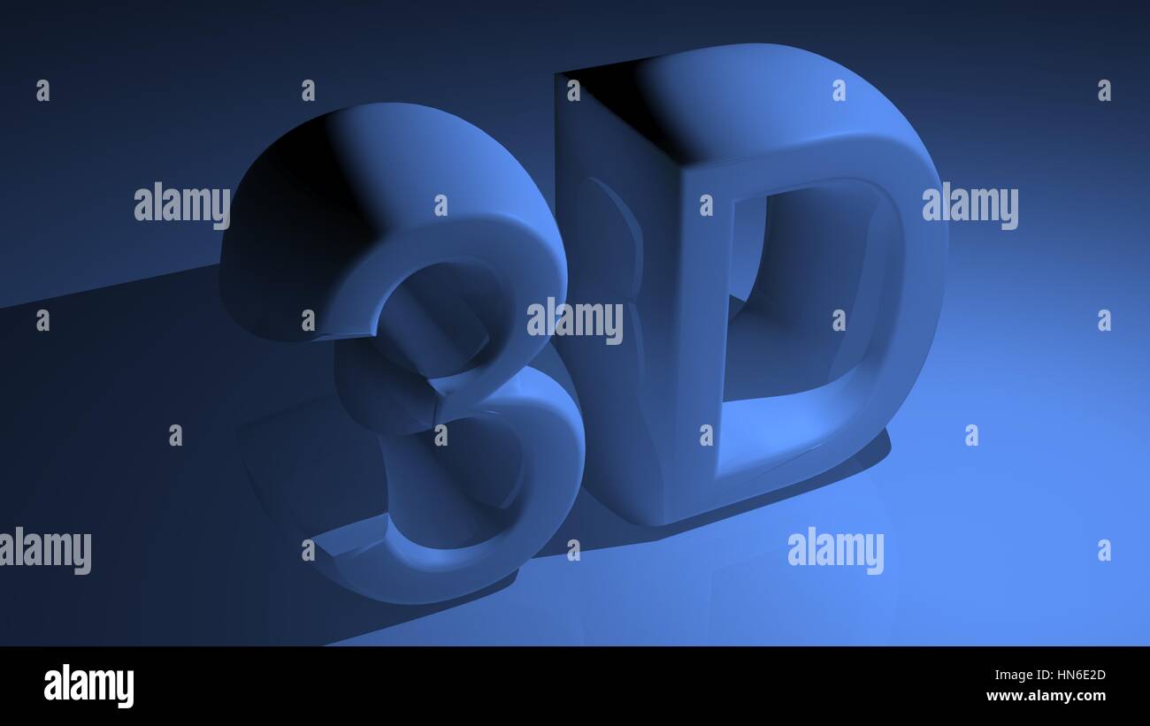 3D in blue Stock Photo - Alamy