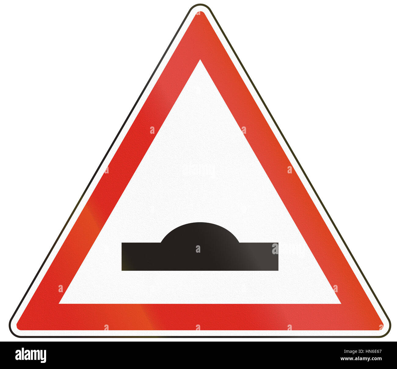 Hungarian warning road sign - Speed bump Stock Photo - Alamy