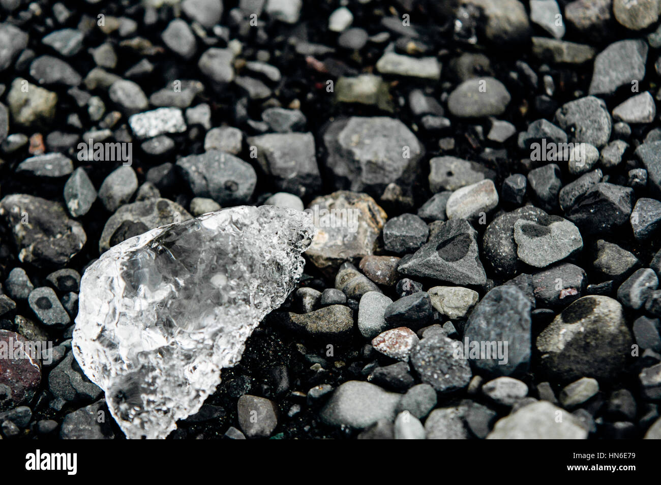 Piece of ice on a arctic background taken on Iceland during the summer ...