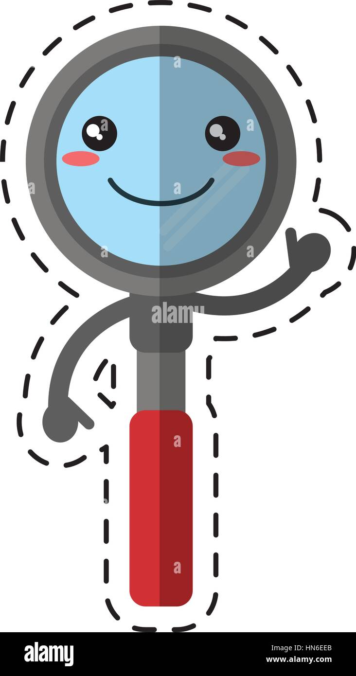 cartoon search loupe study cut line Stock Vector Image & Art - Alamy