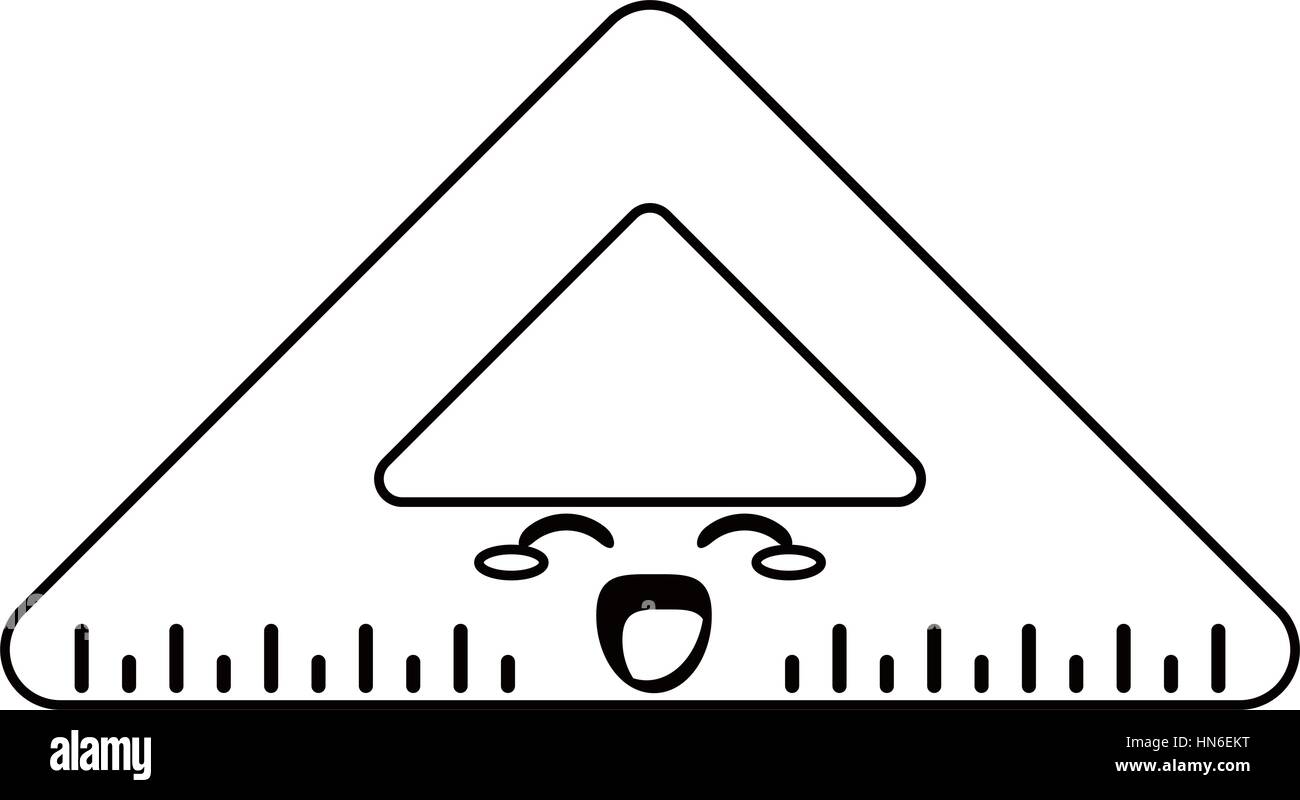 cartoon triangle ruler school thin line Stock Vector Image & Art - Alamy
