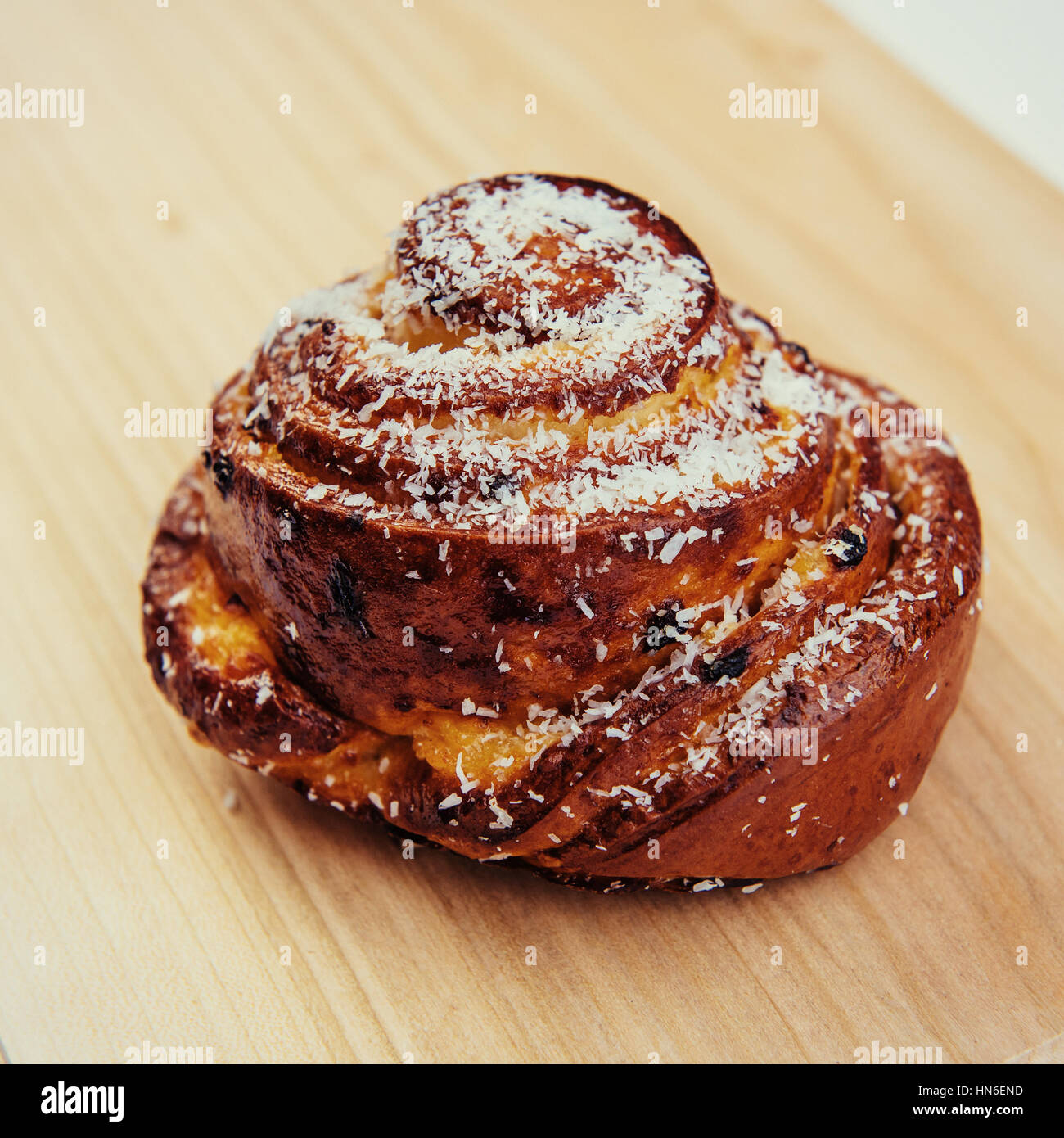 Cinnamon roll swirl bun with coconut Stock Photo - Alamy