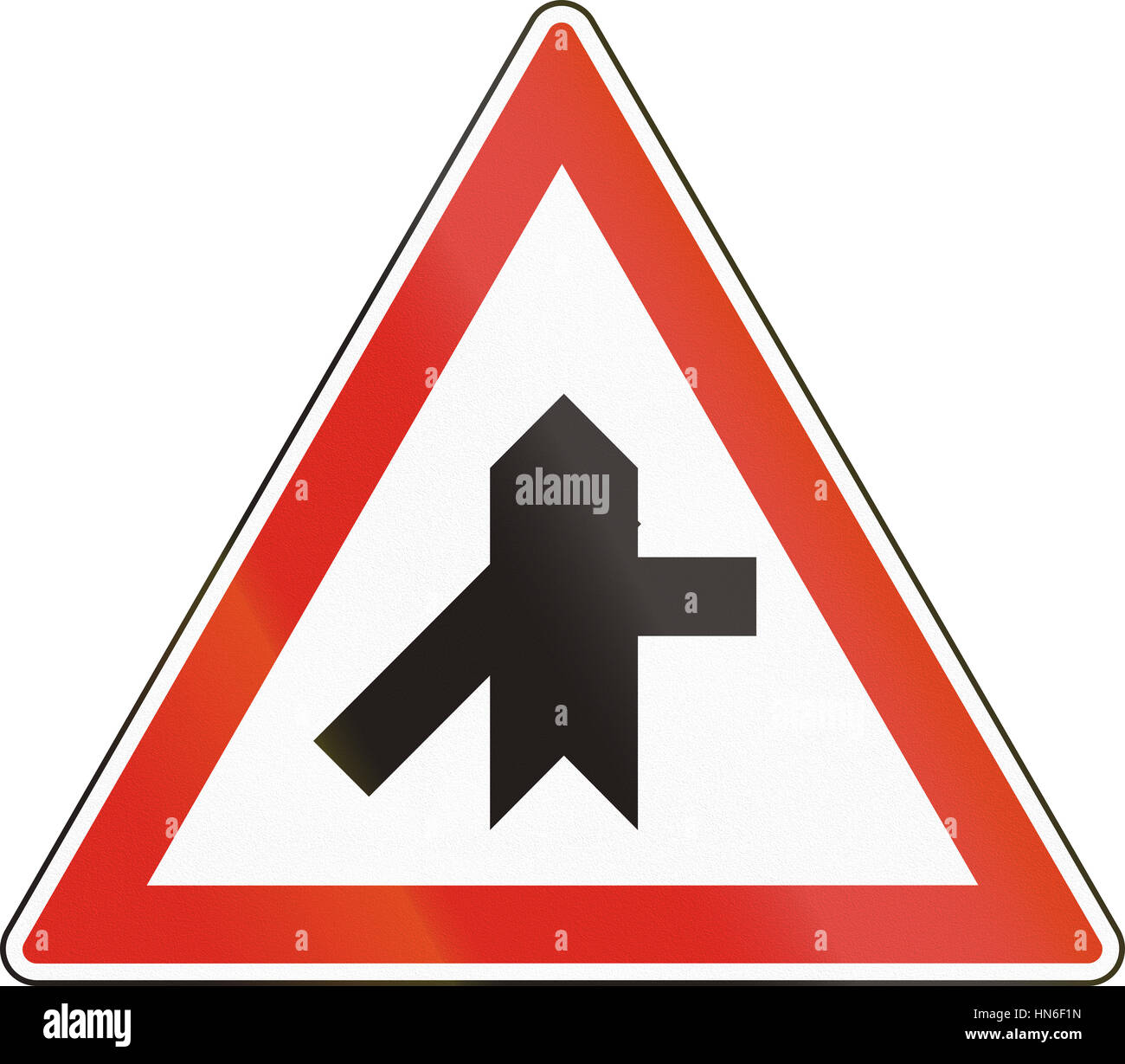 Hungarian regulatory road sign - Crossroads with priority Stock Photo ... Hungarian regulatory road sign - Crossroads with priority Stock Photo ...