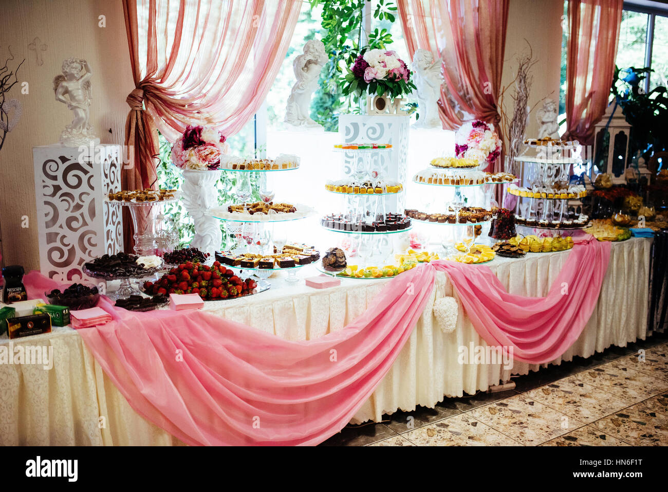 Good exquisite buffet table at a solemn event Stock Photo - Alamy