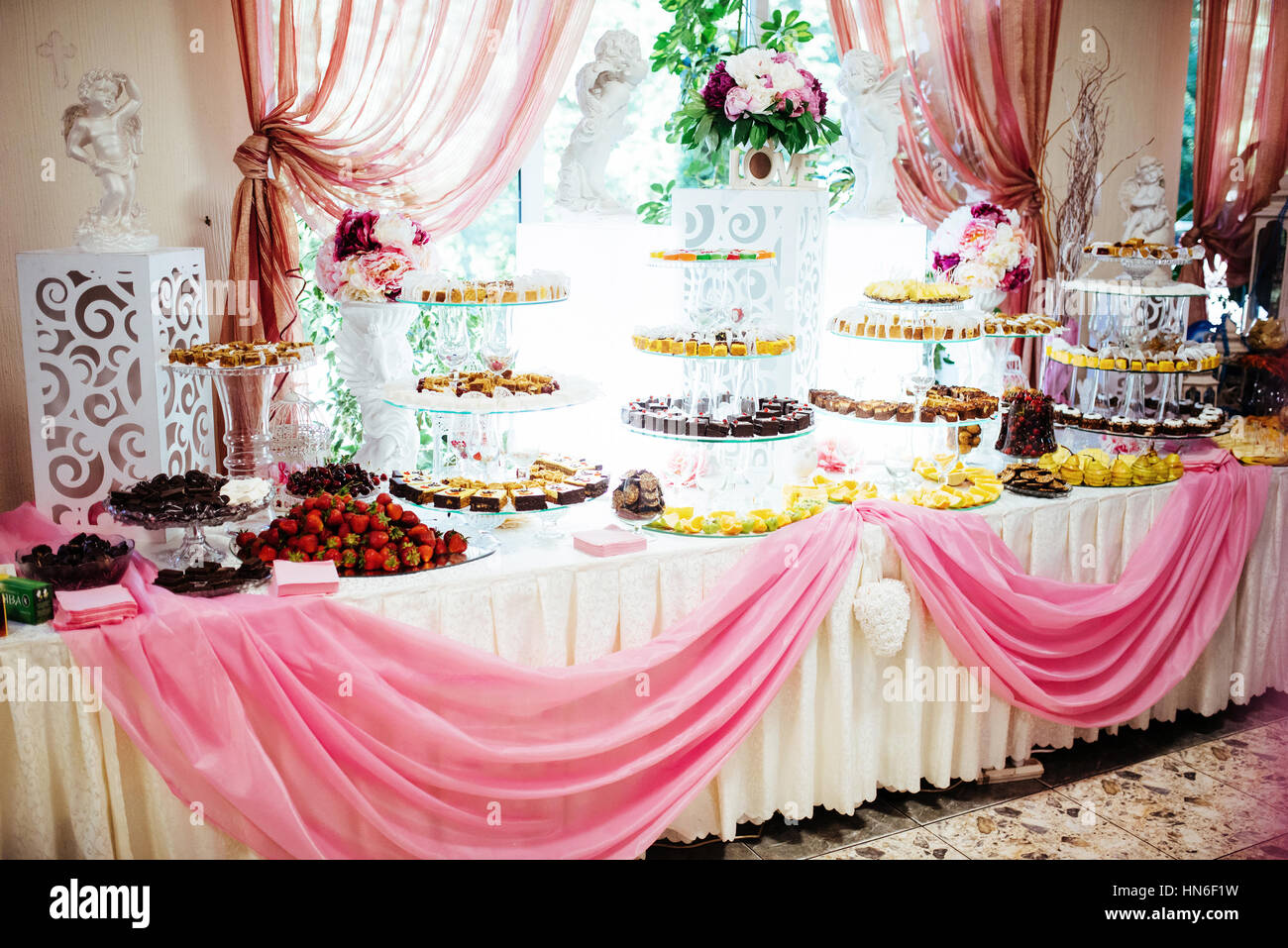 Good exquisite buffet table at a solemn event Stock Photo - Alamy