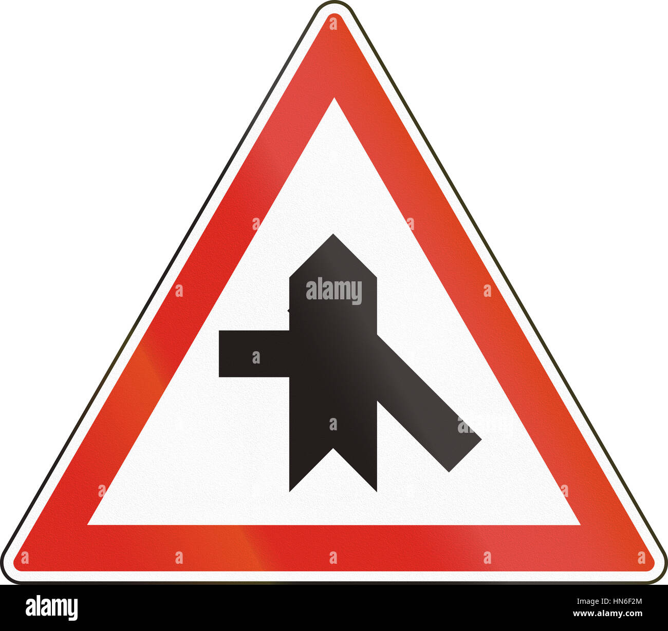 Hungarian regulatory road sign - Crossroads with priority Stock Photo ...