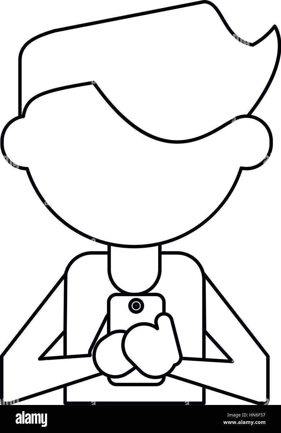 character messaging texting mobile thin line Stock Vector Image & Art ...