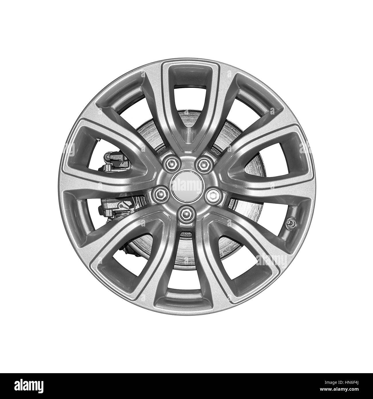Car wheel isolated on white background Stock Photo - Alamy