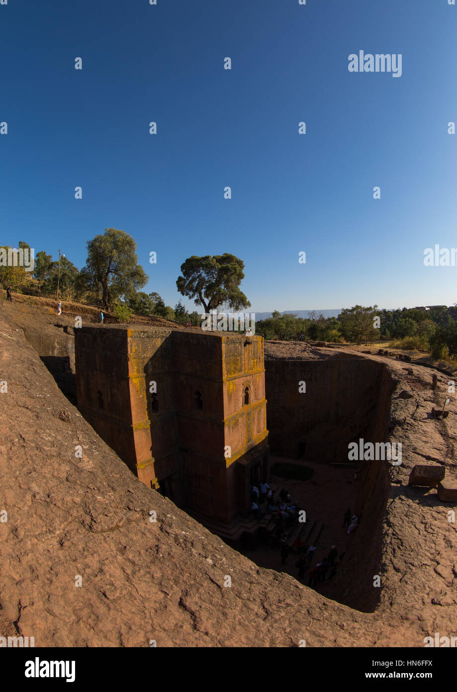 Monolithic rock-cut church of st. George , Amhara region, Lalibela ...