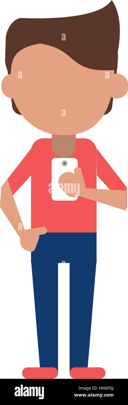 Handsome man holding mobile Stock Vector Images - Alamy