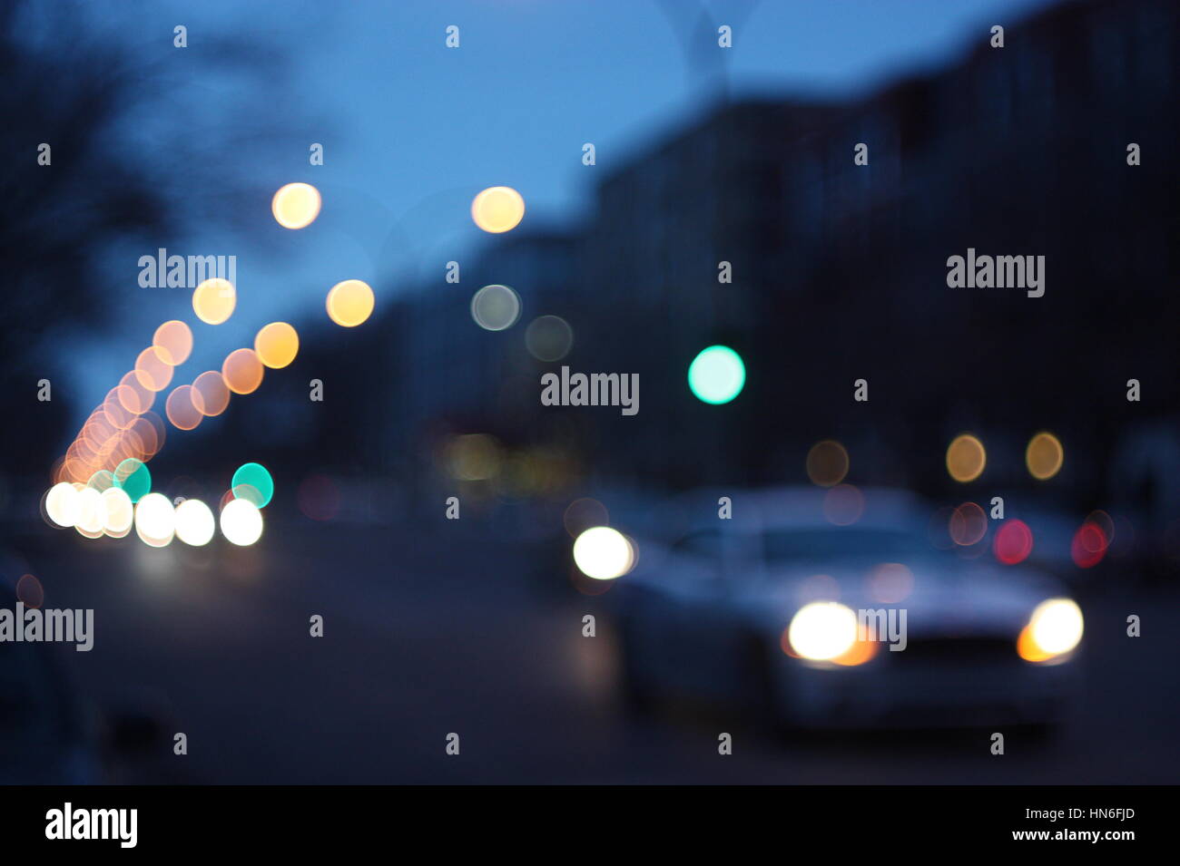 two cars passing in the night Stock Photo - Alamy