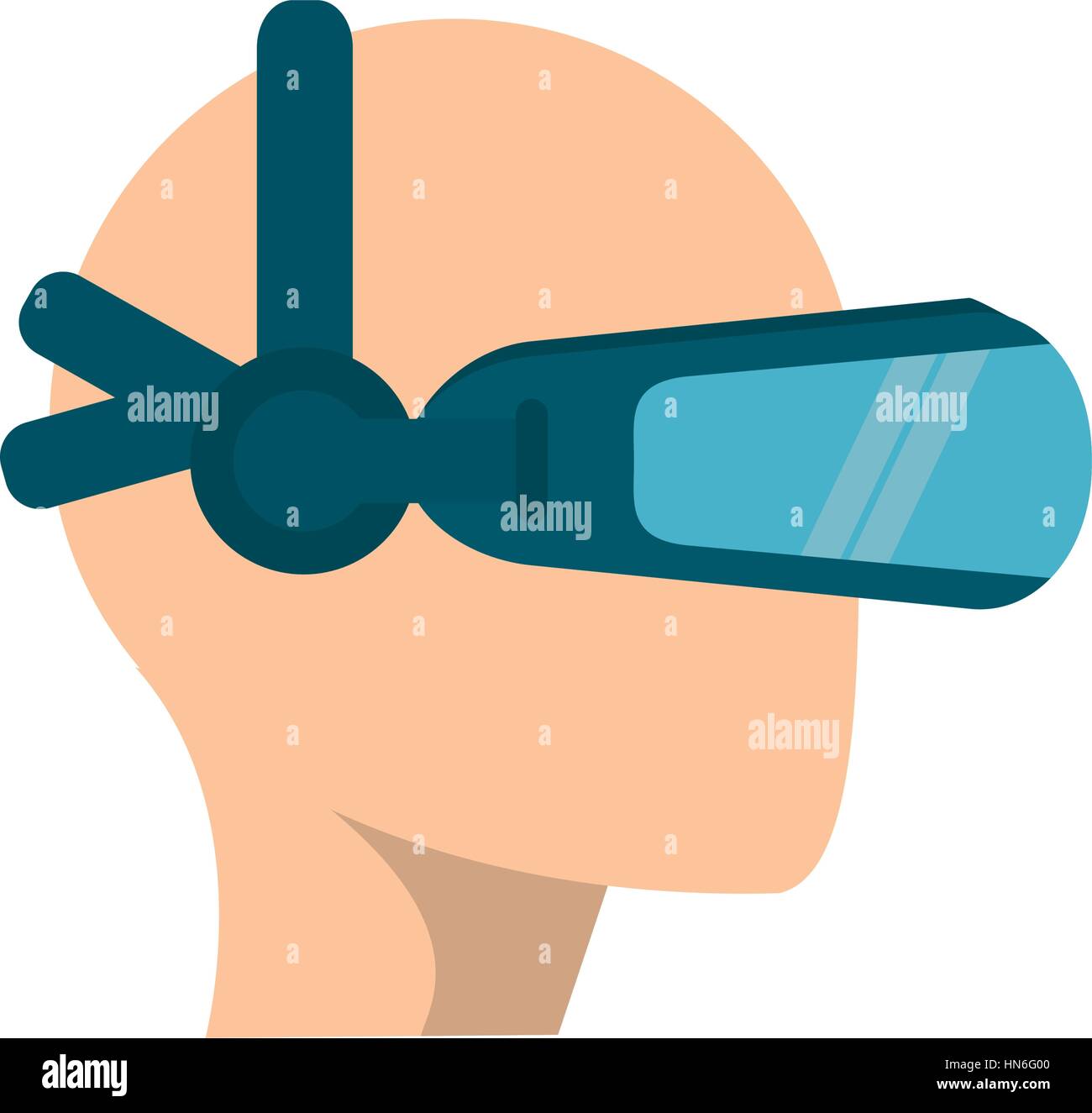 profile head with helmet virtual reality shadow Stock Vector Image ...