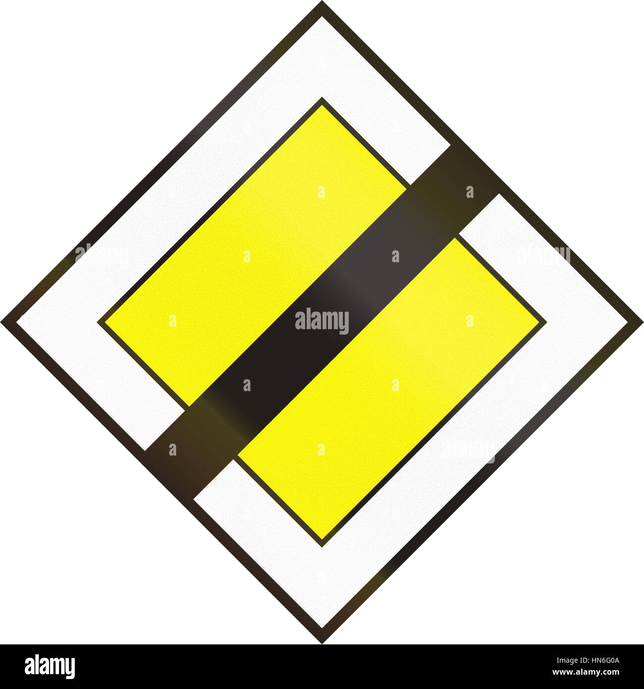 Hungarian regulatory road sign - End of priority road Stock Photo - Alamy