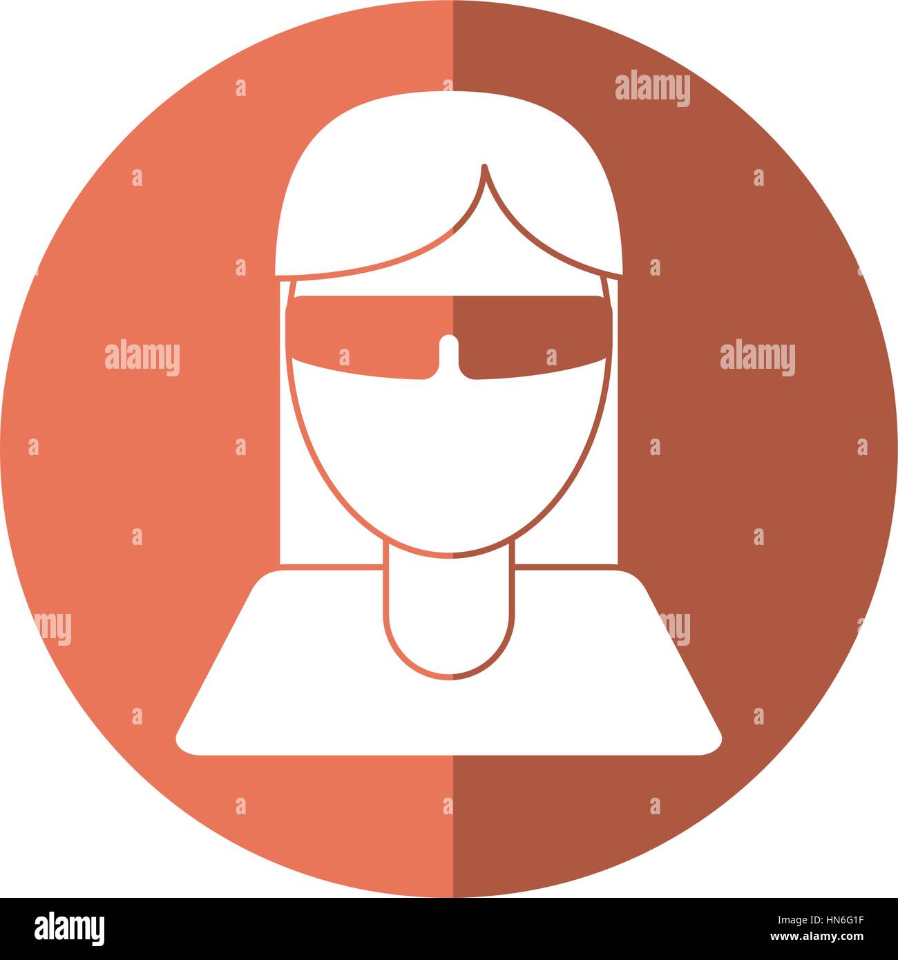 girl with virtual reality goggles smart shadow Stock Vector Image & Art ...