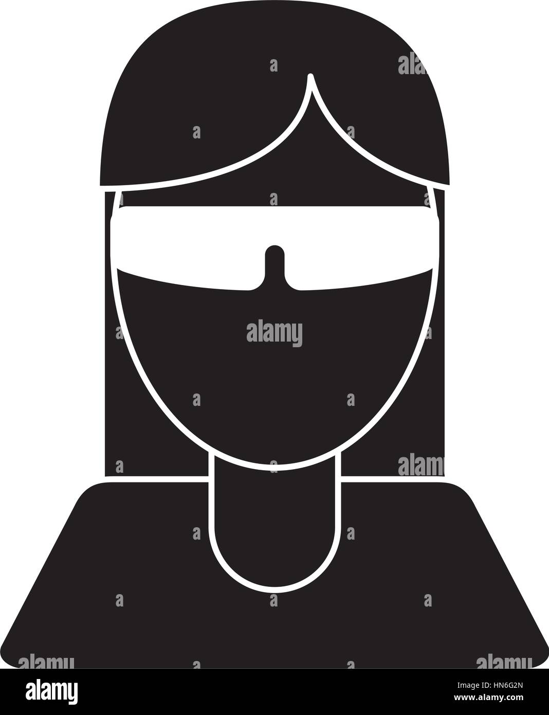 girl with virtual reality goggles smart pictogram Stock Vector Image ...