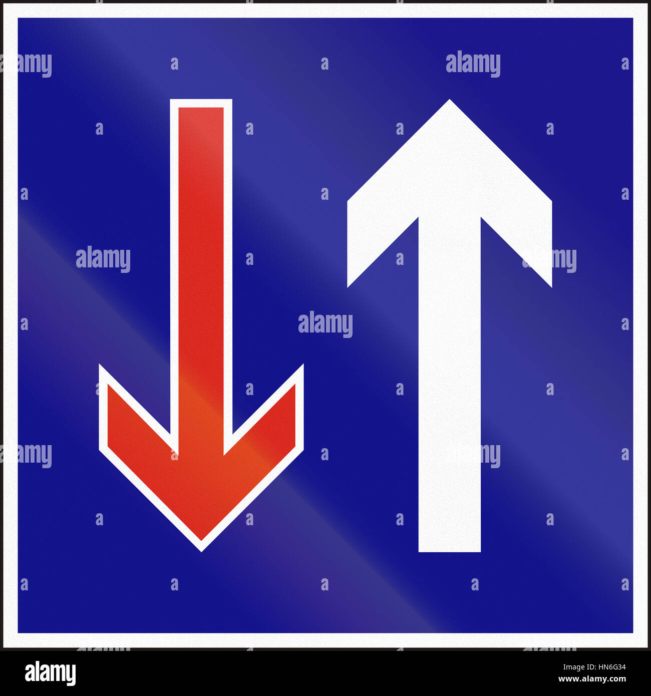 Hungarian regulatory road sign - Priority over oncoming vehicles Stock ...