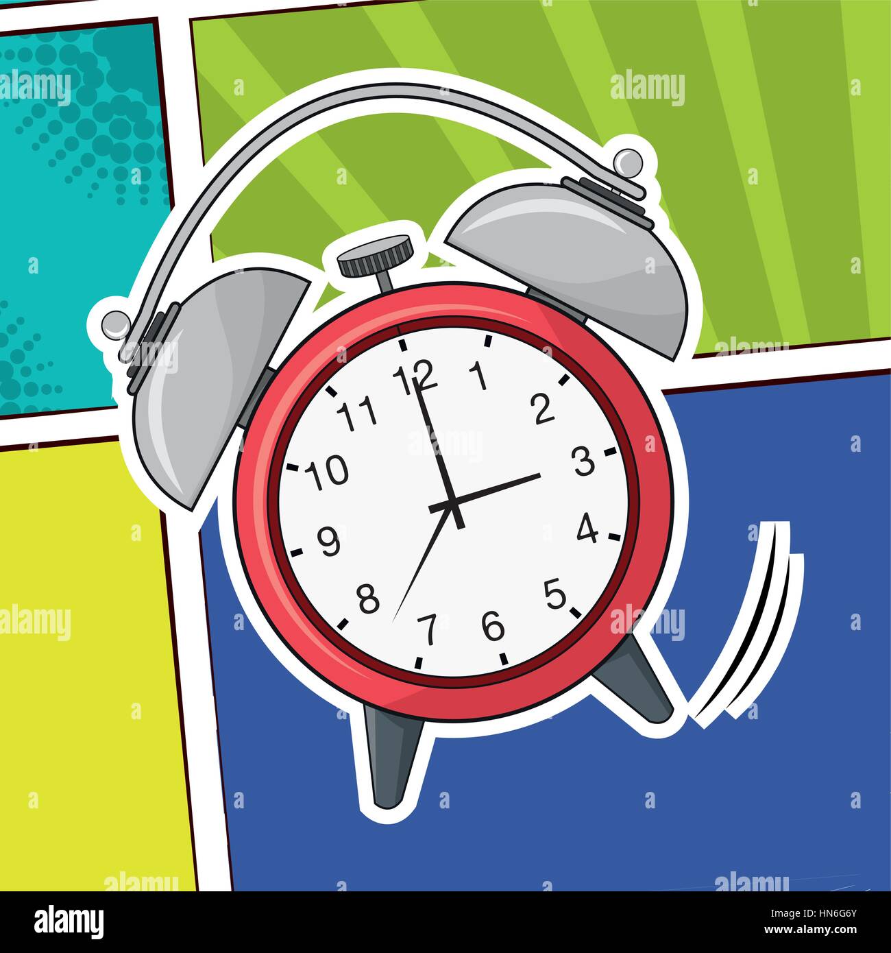 clock time pop art design colored background Stock Vector Image & Art ...