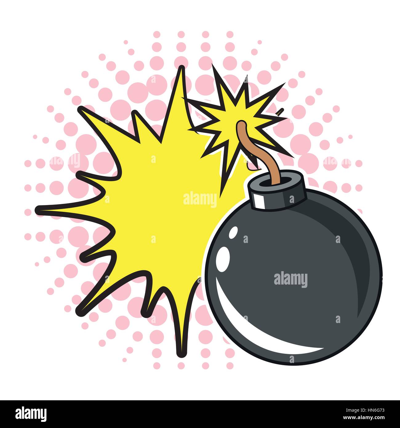 bomb explosion bubble pop art design dotted Stock Vector Image & Art ...