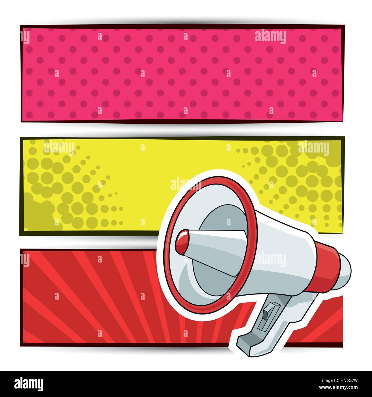 Pop art design megaphone Cut Out Stock Images & Pictures - Alamy