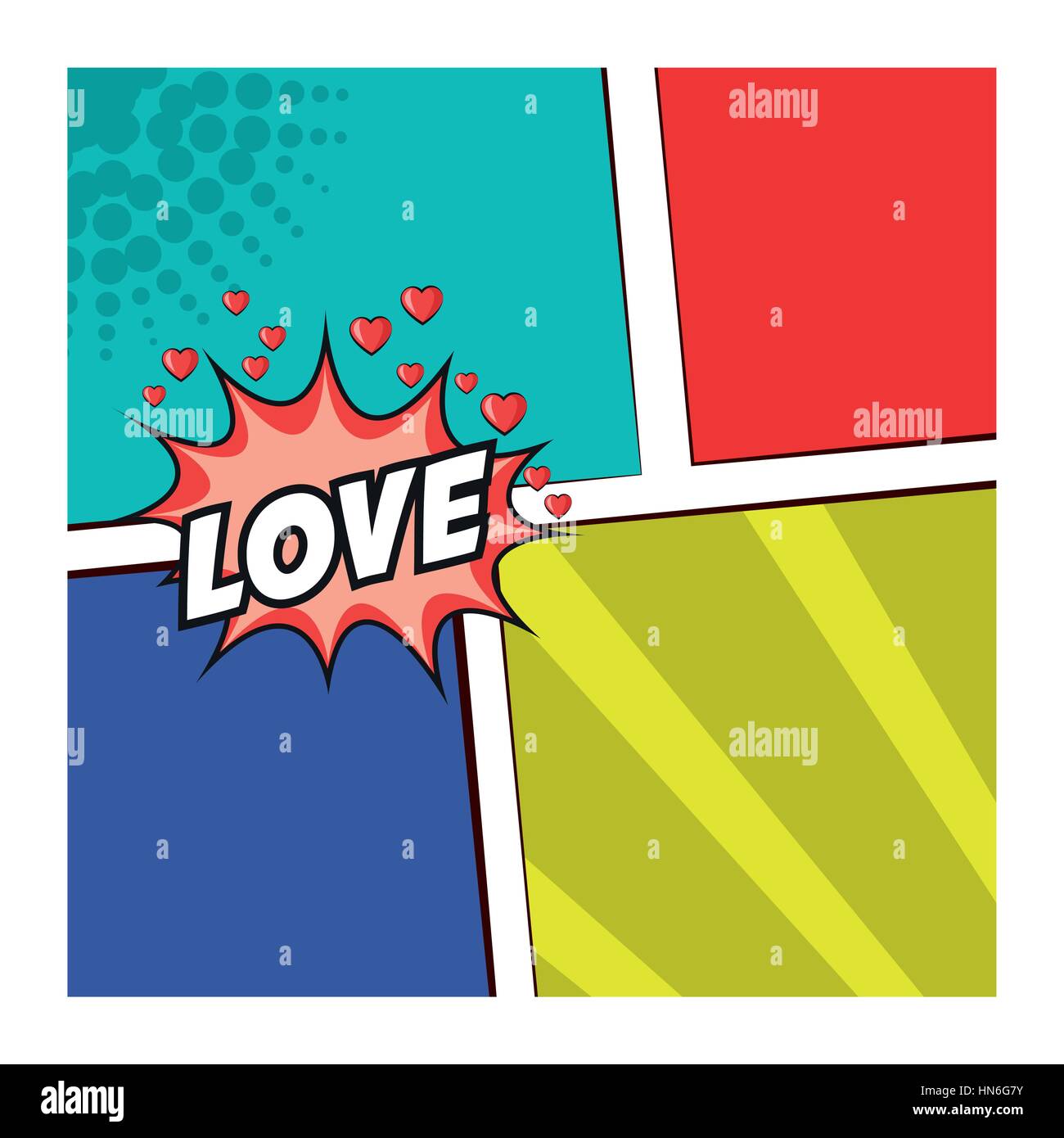 pop art love message clored background design Stock Vector Image & Art ...