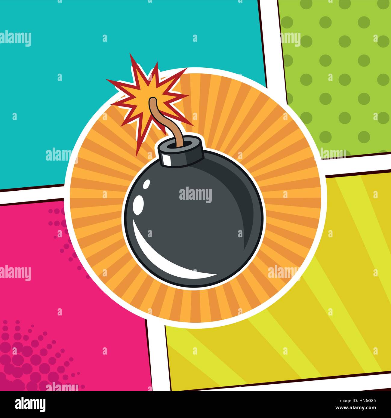 pop art bomb colored background design Stock Vector Image & Art - Alamy