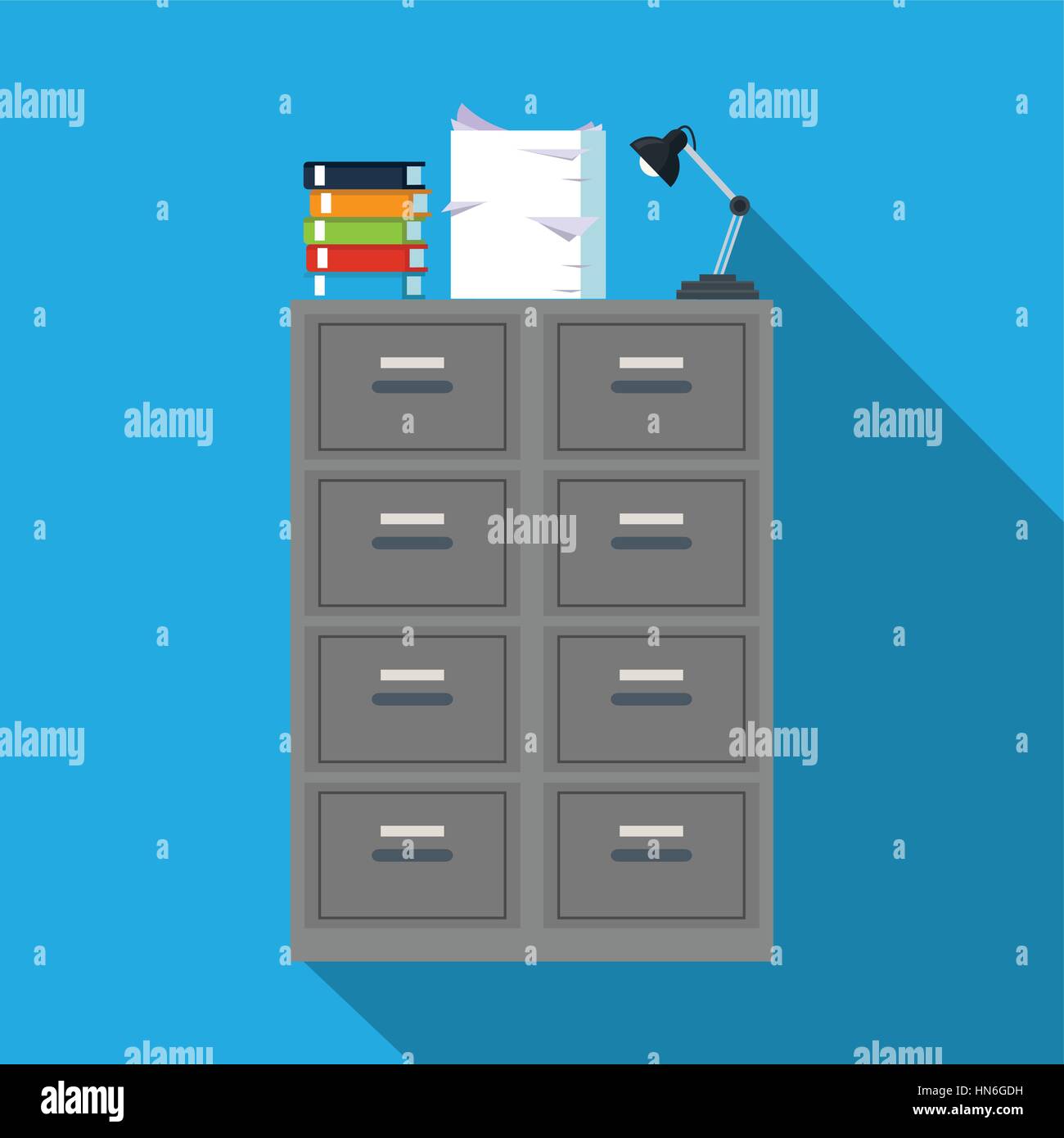 cabinet file archive books document lapm office blue background Stock ...