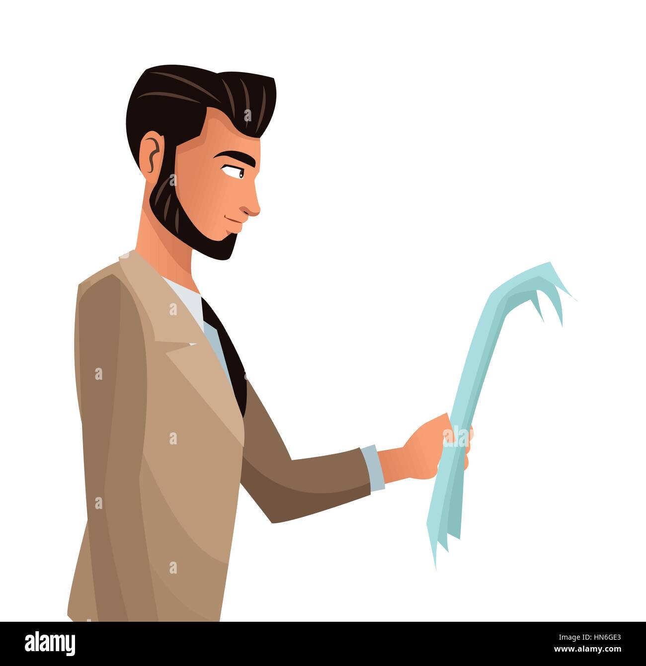 Businessman reading paperwork office Cut Out Stock Images & Pictures ...