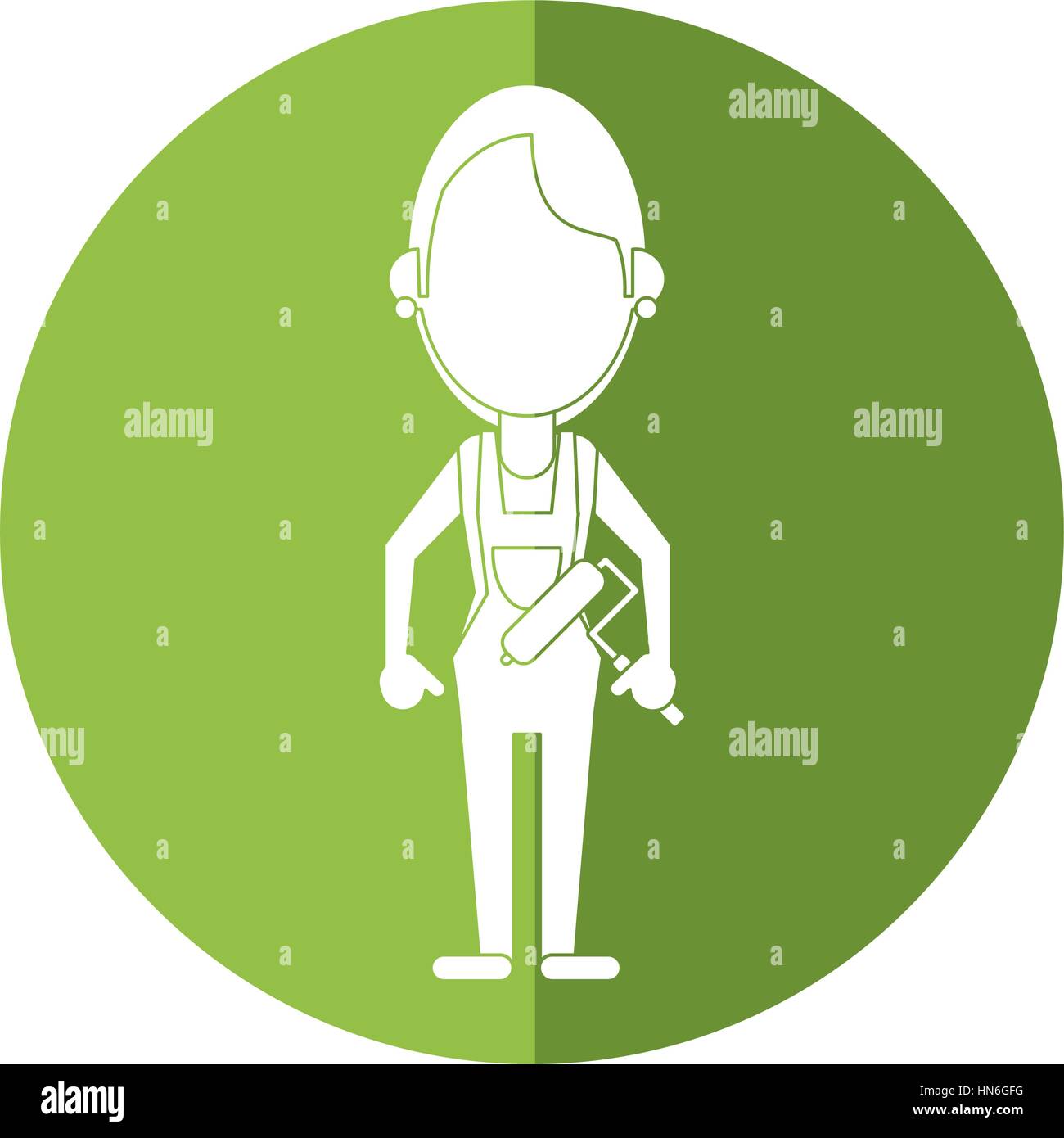 woman painter with roller shadow Stock Vector Image & Art - Alamy