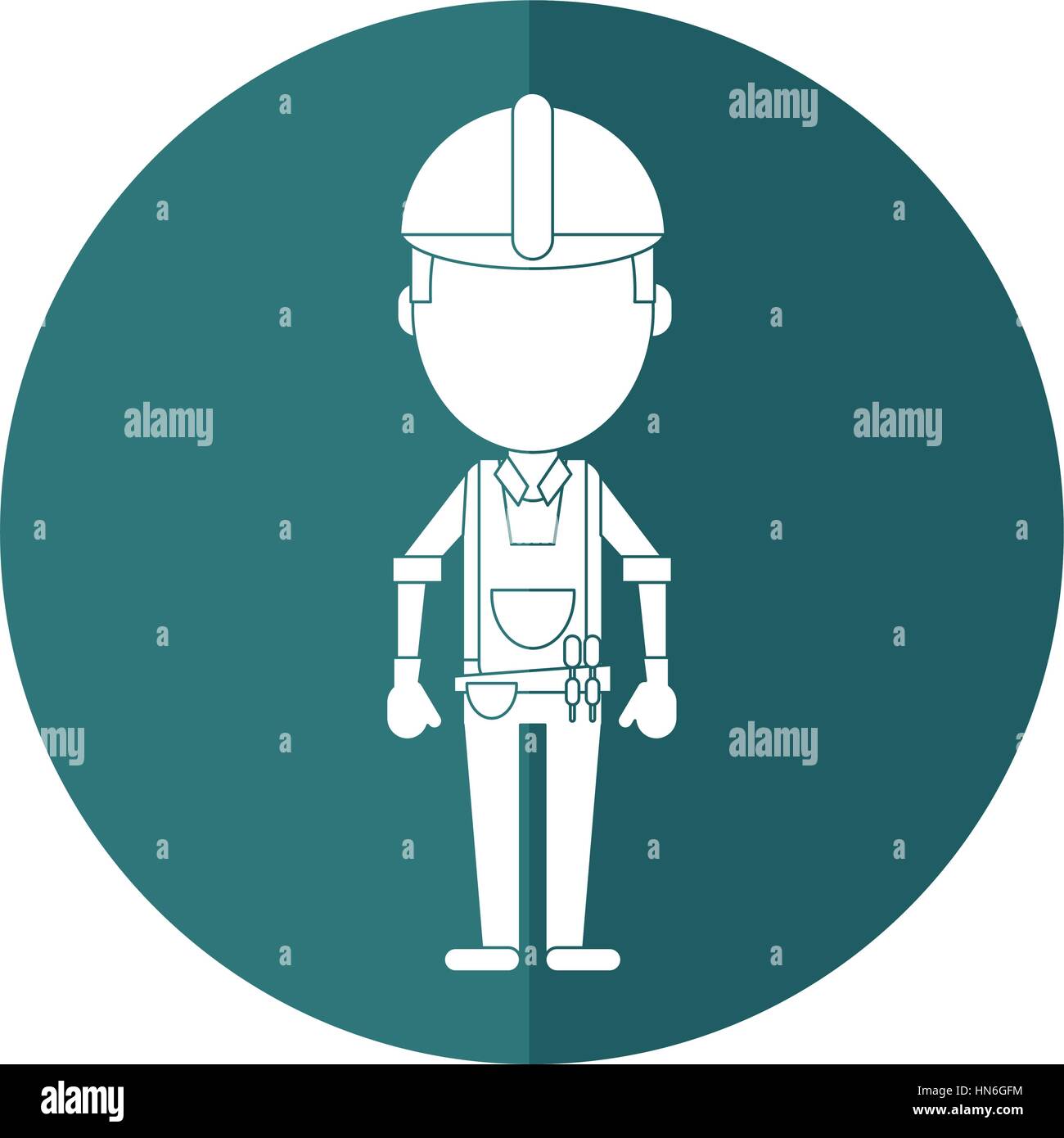 construction man with tool belt gloves shadow Stock Vector Image & Art ...