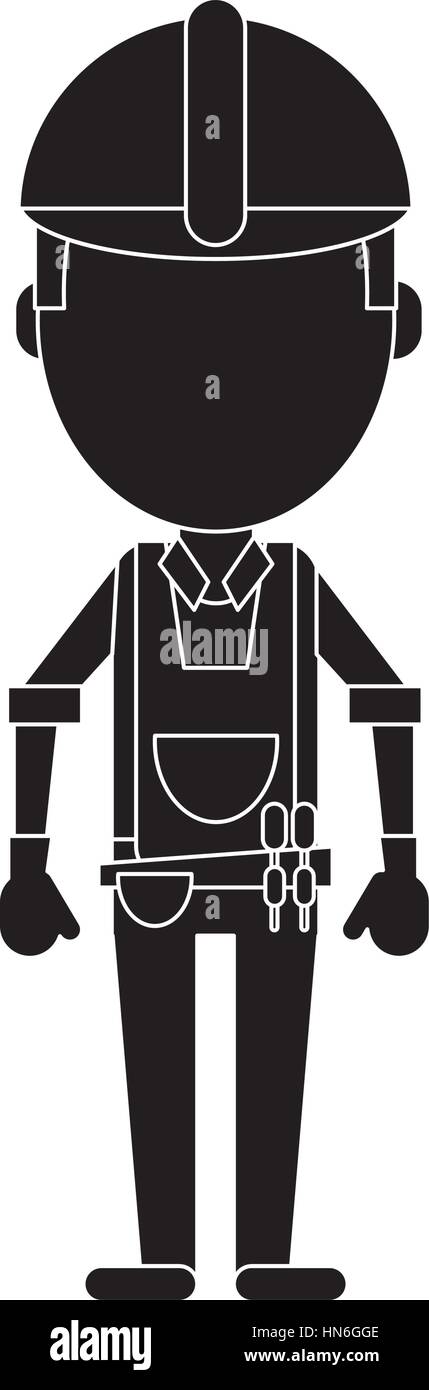 construction man with tool belt pictogram Stock Vector Image & Art - Alamy