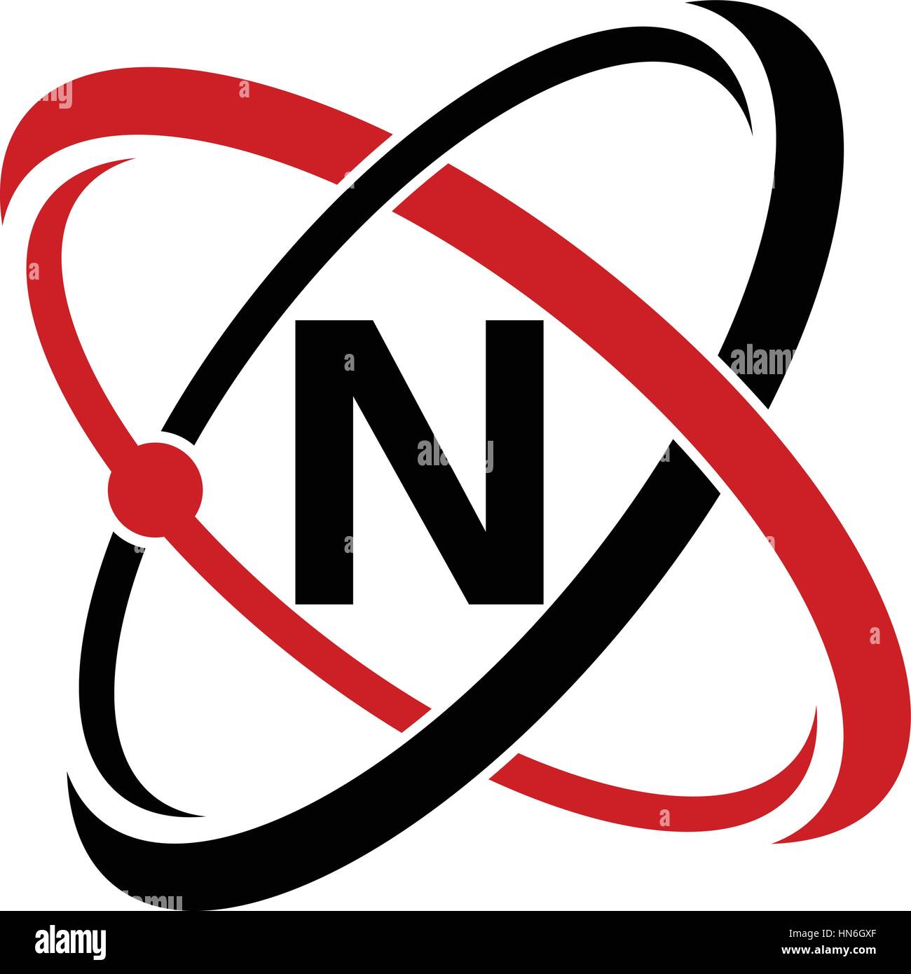 Atom Technology Initial N Stock Vector Image & Art - Alamy