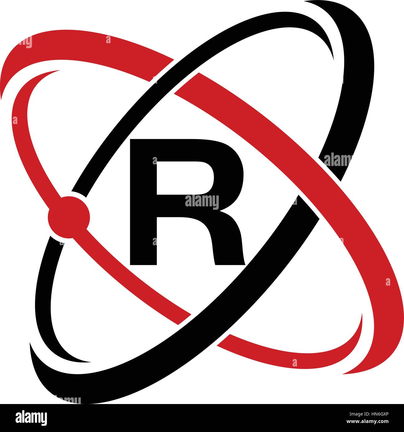 Atom Technology Initial R Stock Vector Image & Art - Alamy