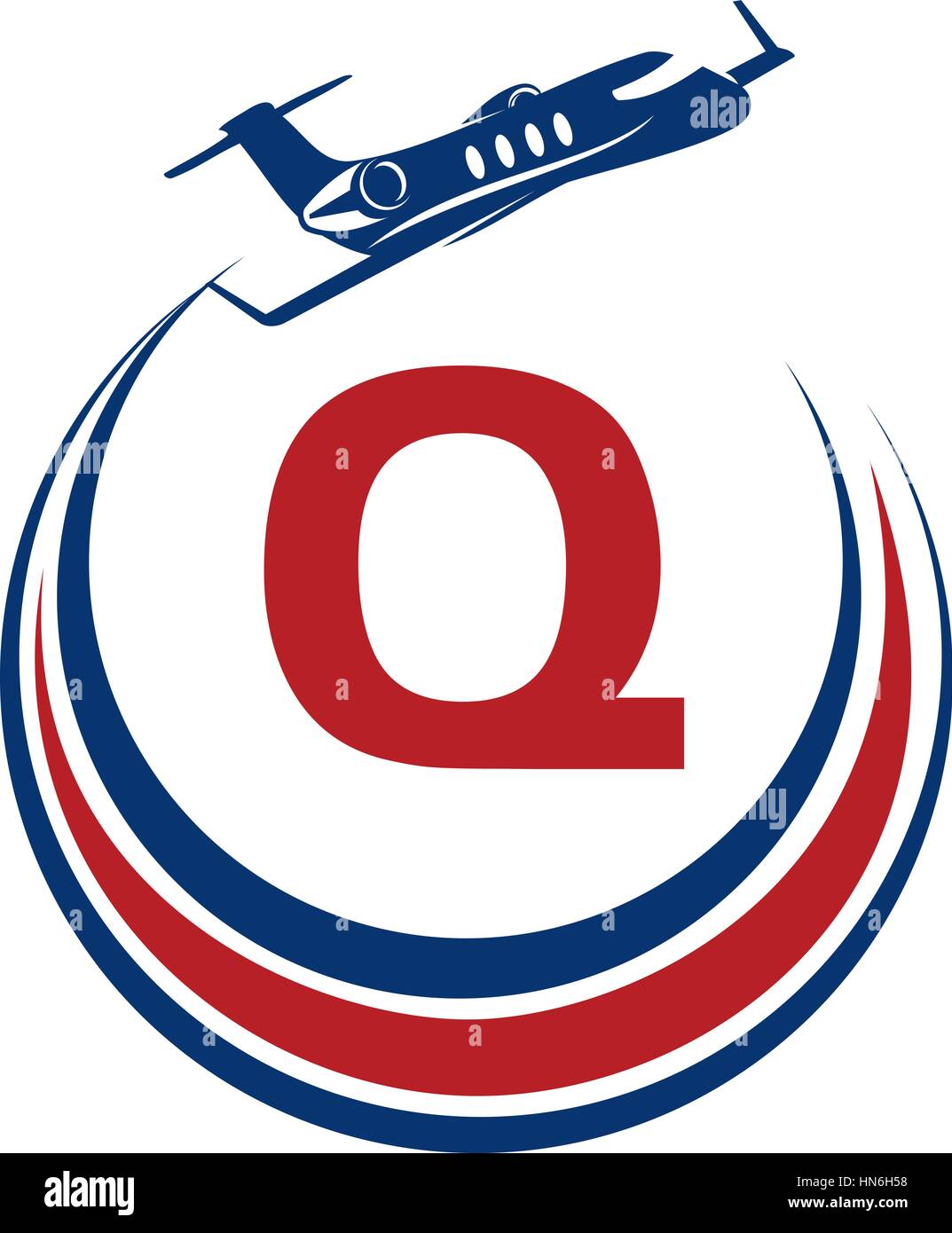Airplane Logo Initial Q Stock Vector Image & Art - Alamy