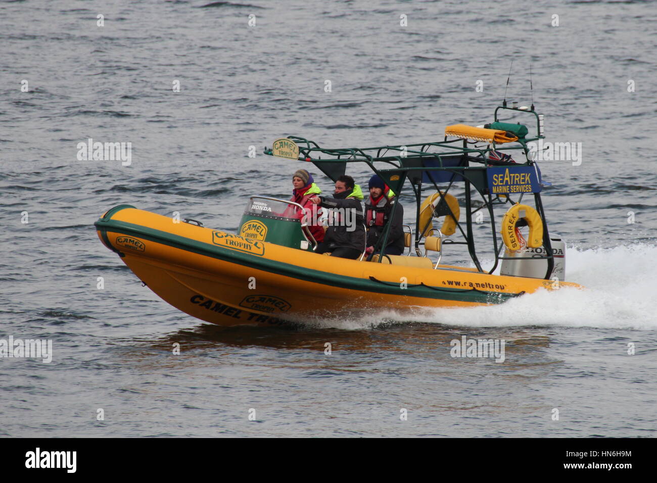 A Ribtec 655 in sandglow Camel Trophy livery, operated by Seatrek ...