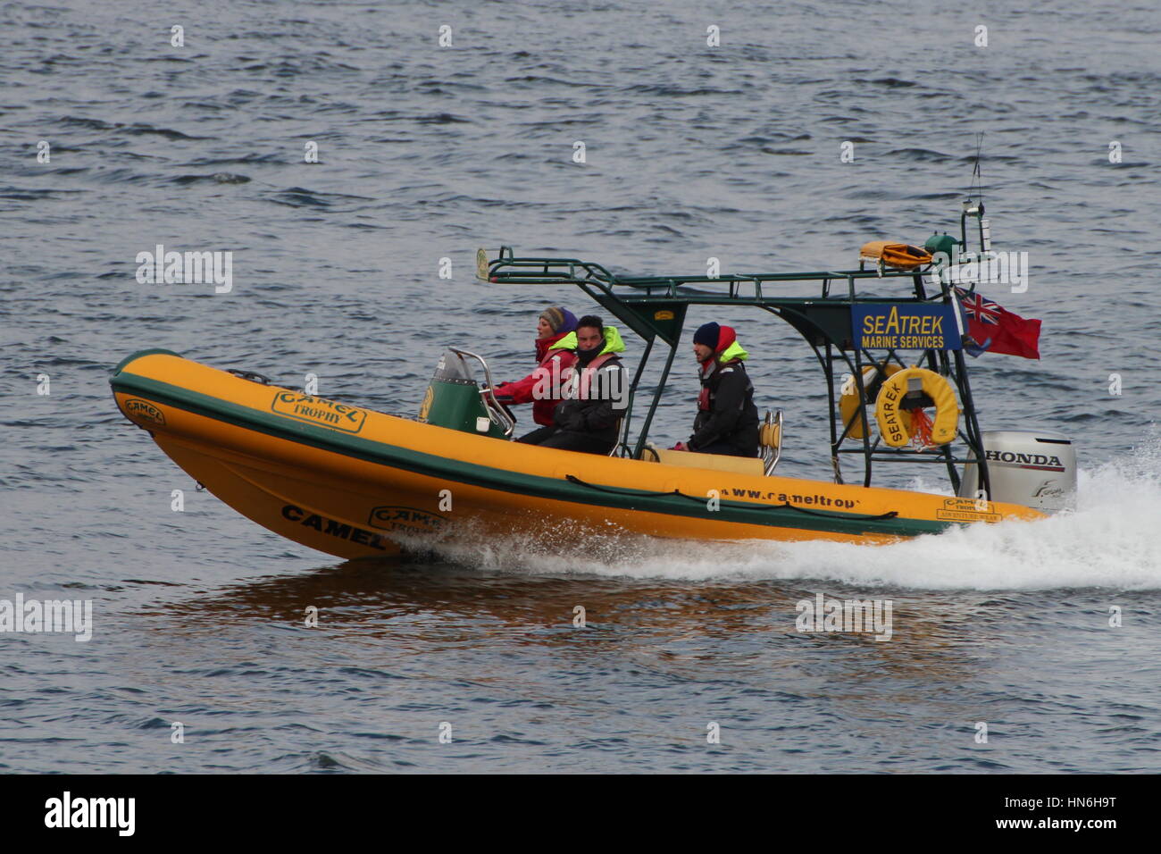 A Ribtec 655 in sandglow Camel Trophy livery, operated by Seatrek ...