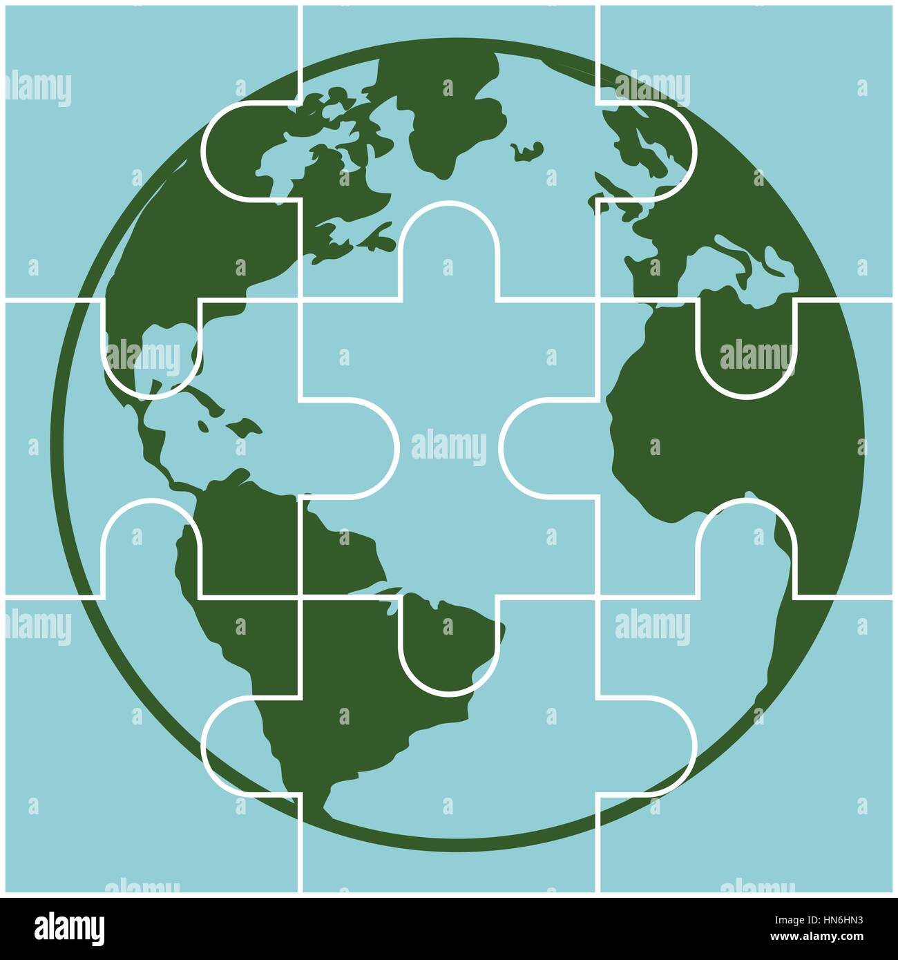 world planet with puzzle game pieces isolated icon vector illustration ...