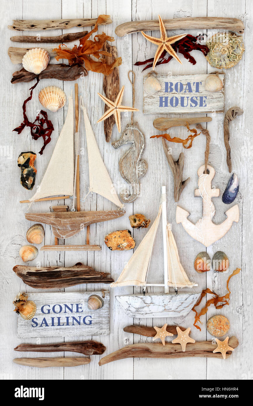 Marine and nautical themed abstract with decorative sailing boats ...