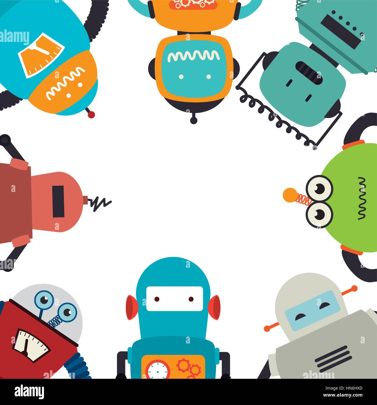 electronic robots card icon vector illustration design Stock Vector ...