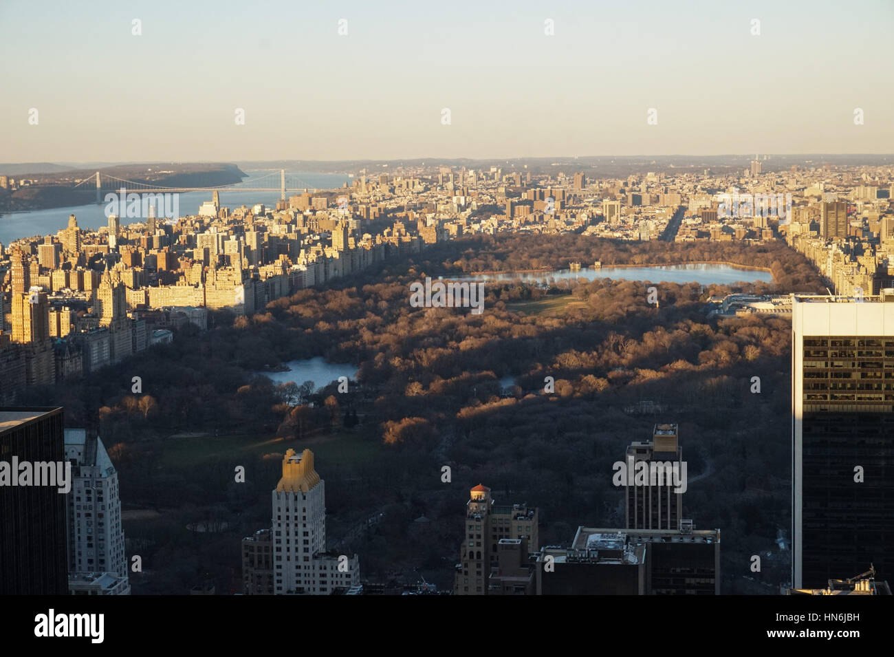 View from The Top of the Rock viewing floor at the top of the ...