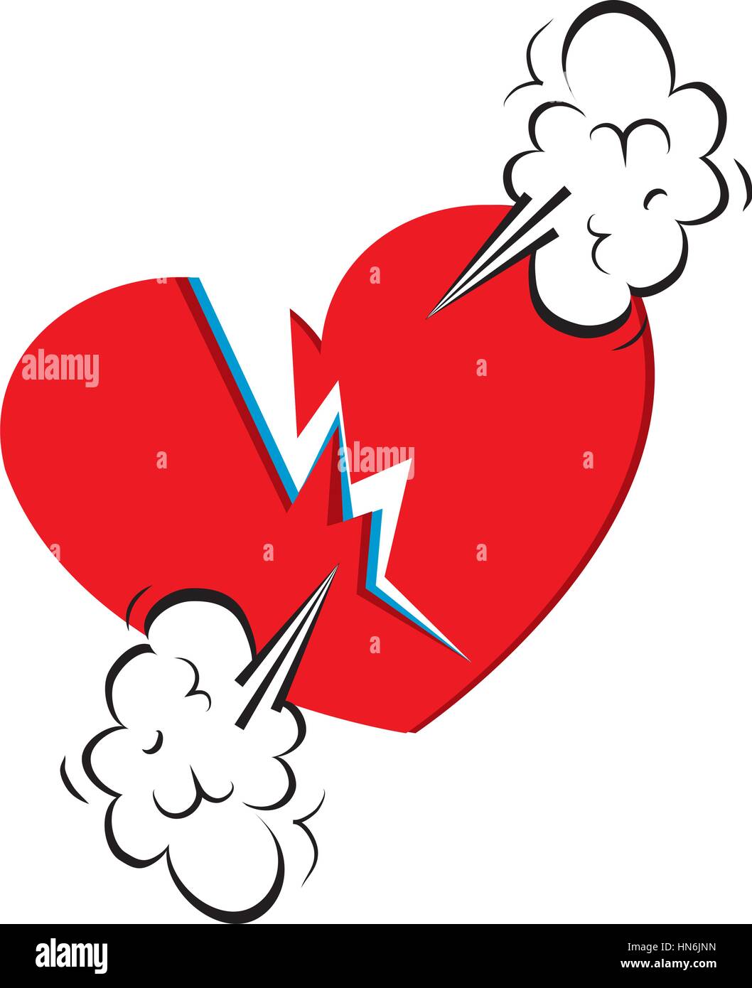 break heart comic pop art vector illustration design Stock Vector Image ...