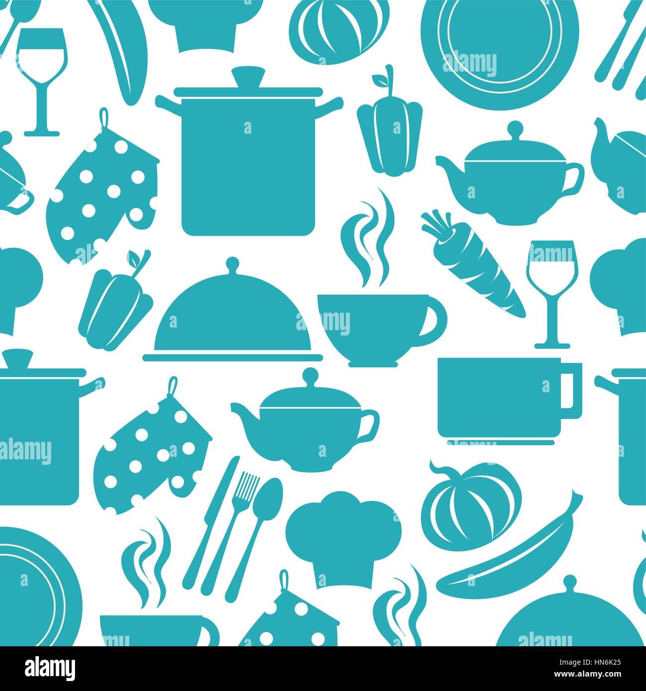 kitchen elements pattern background vector illustration design Stock ...
