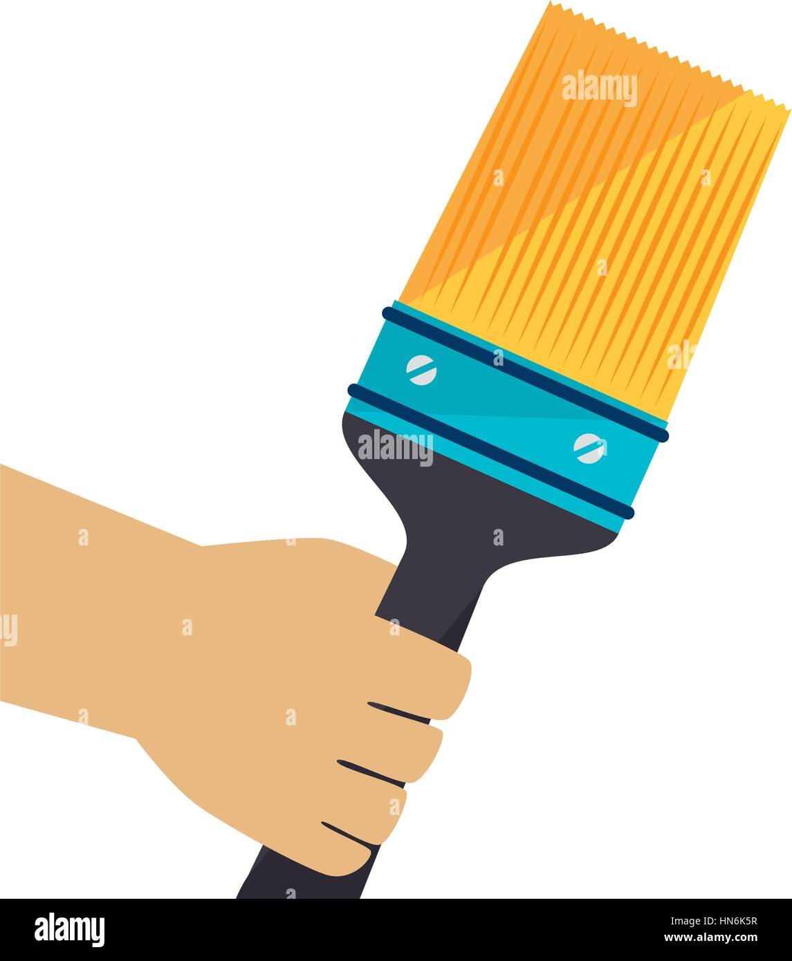 hand human with paint brush vector illustration design Stock Vector ...