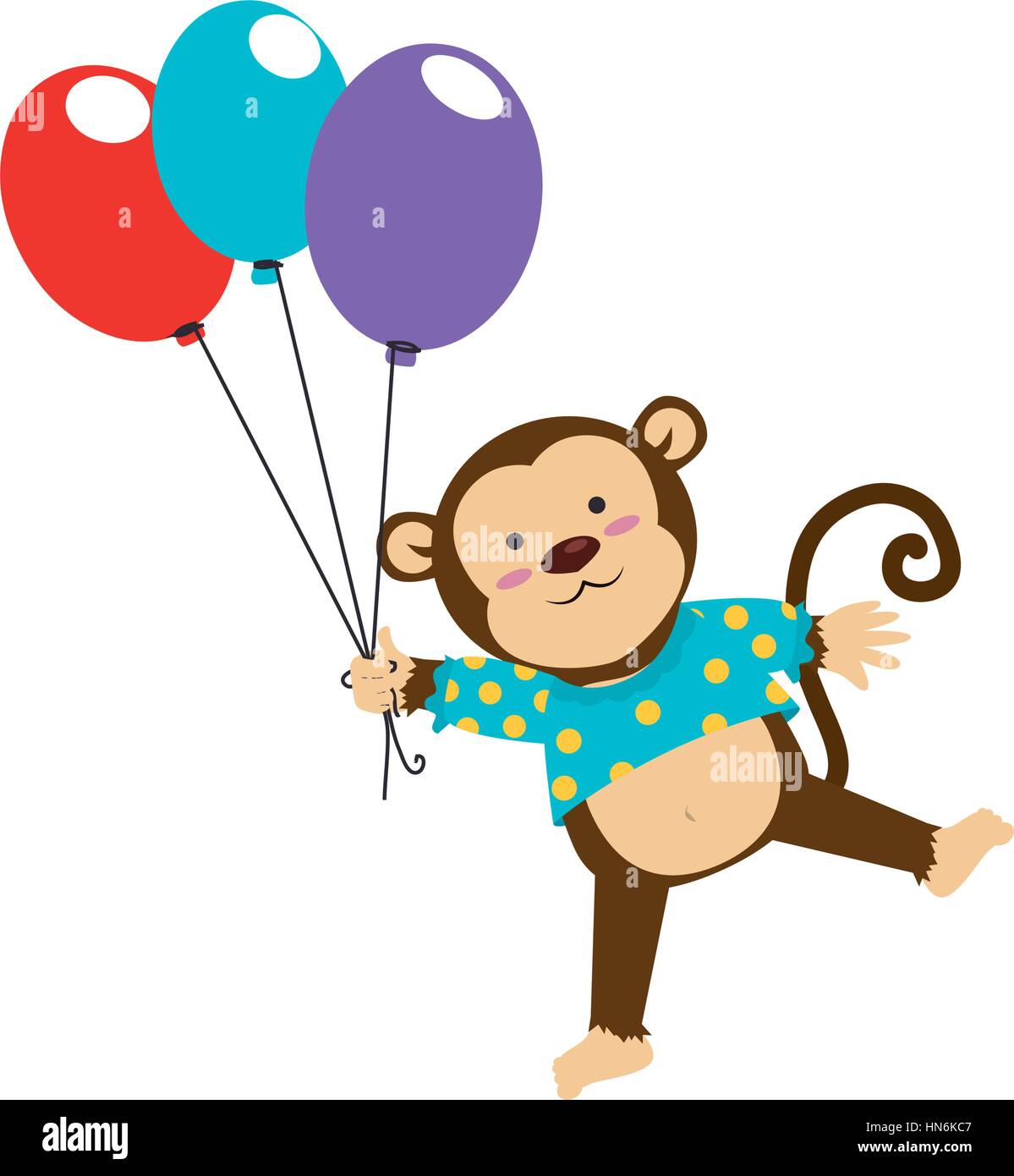 cute monkey circus animal vector illustration design Stock Vector Image ...