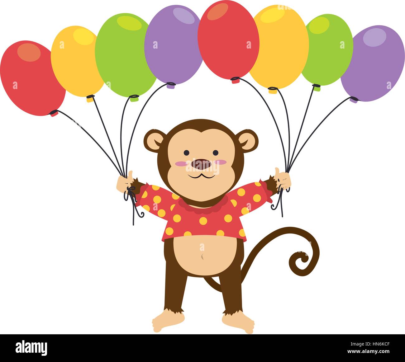 cute monkey circus animal vector illustration design Stock Vector Image ...