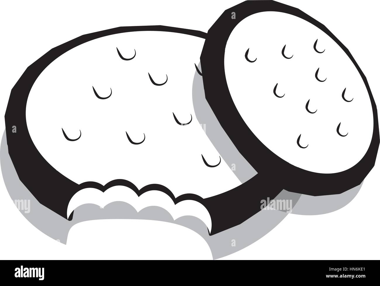 monochrome silhouette with oreo cookie vector illustration Stock Vector ...