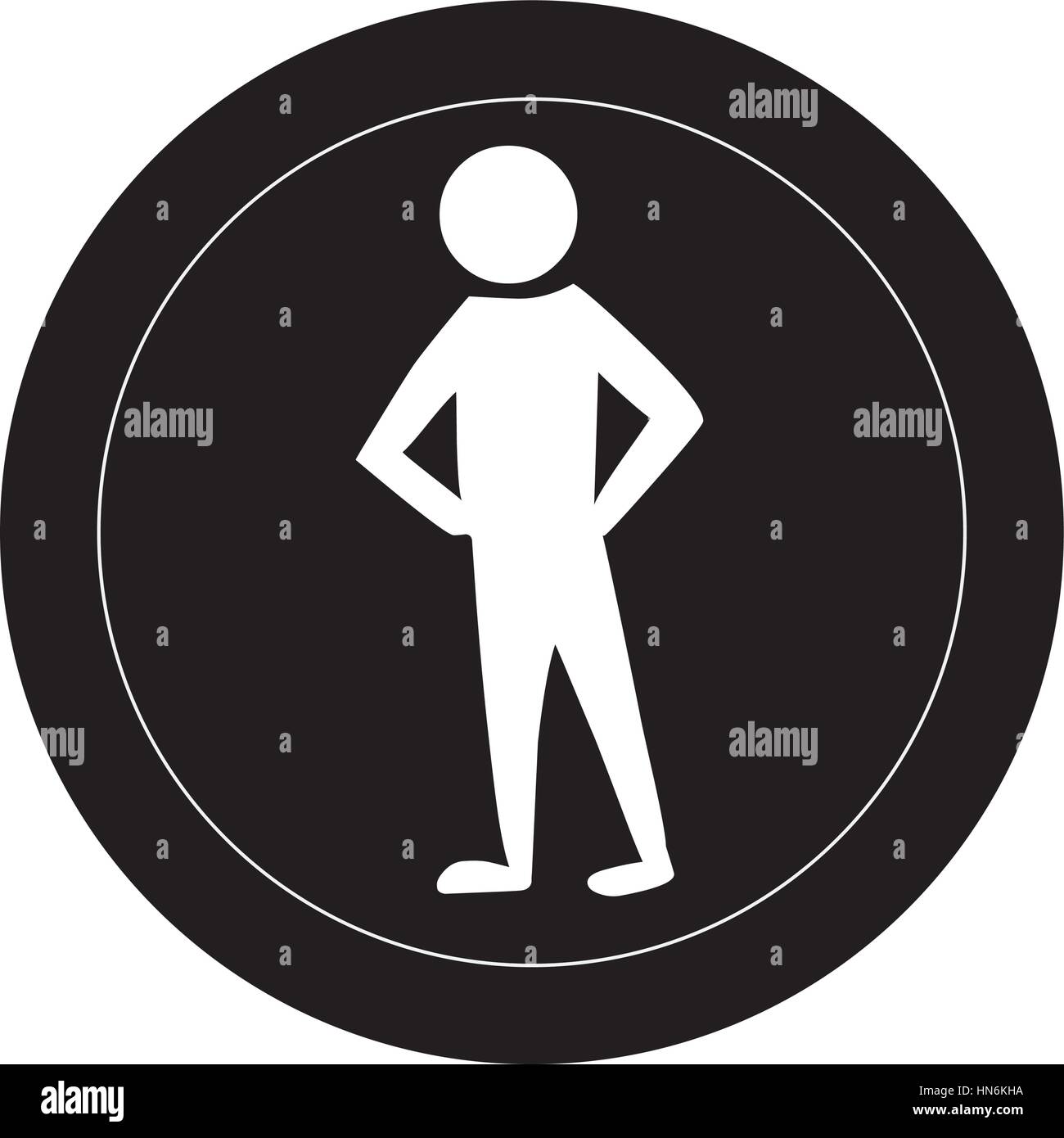 monochrome round frame with pictogram of man Stock Vector Image & Art ...