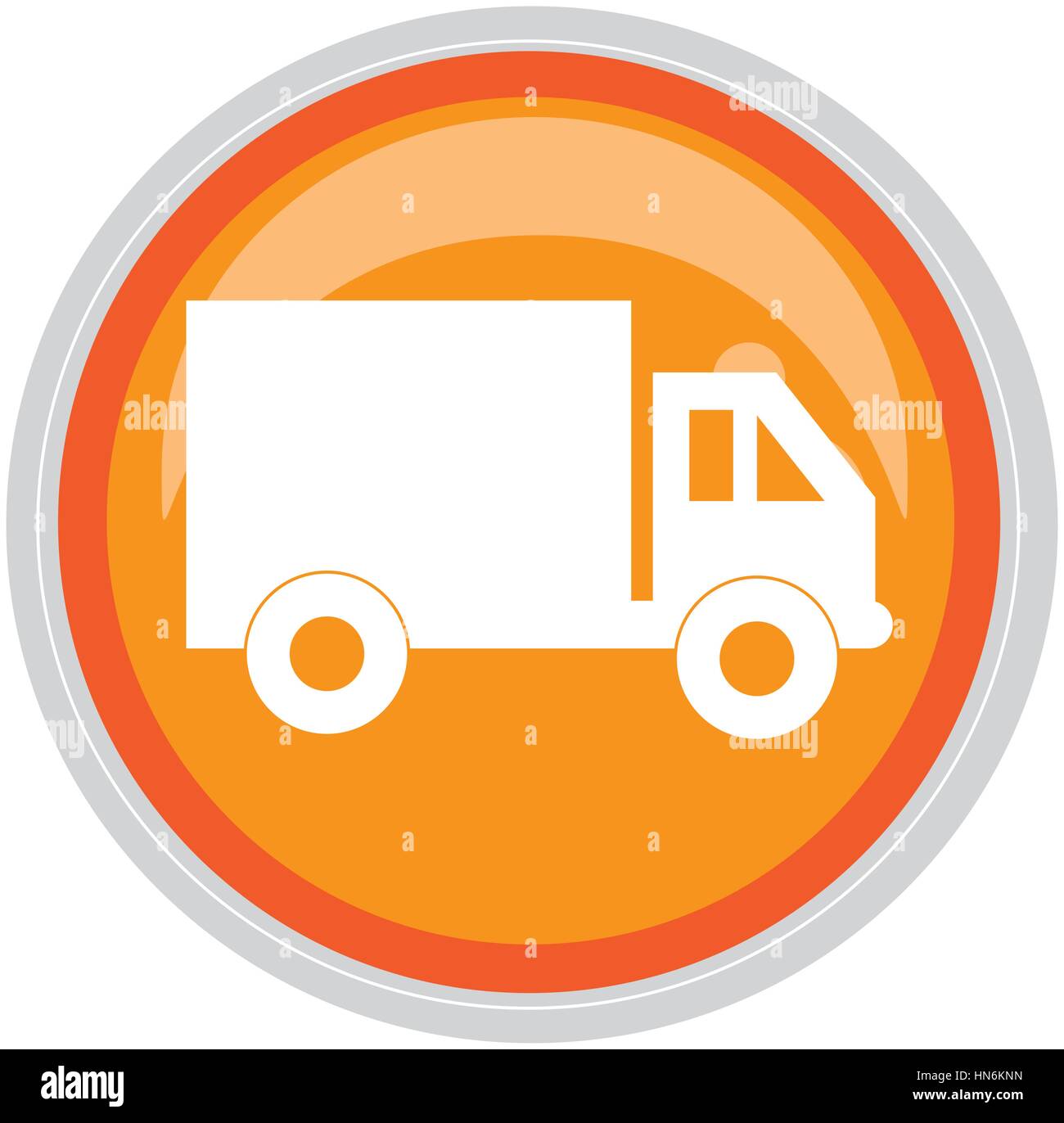 circular button transport truck with vagon and wheels vector ...