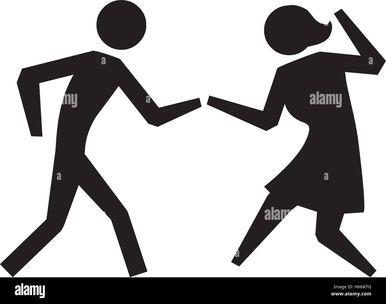 black silhouette pictogram couple dancing vector illustration Stock ...