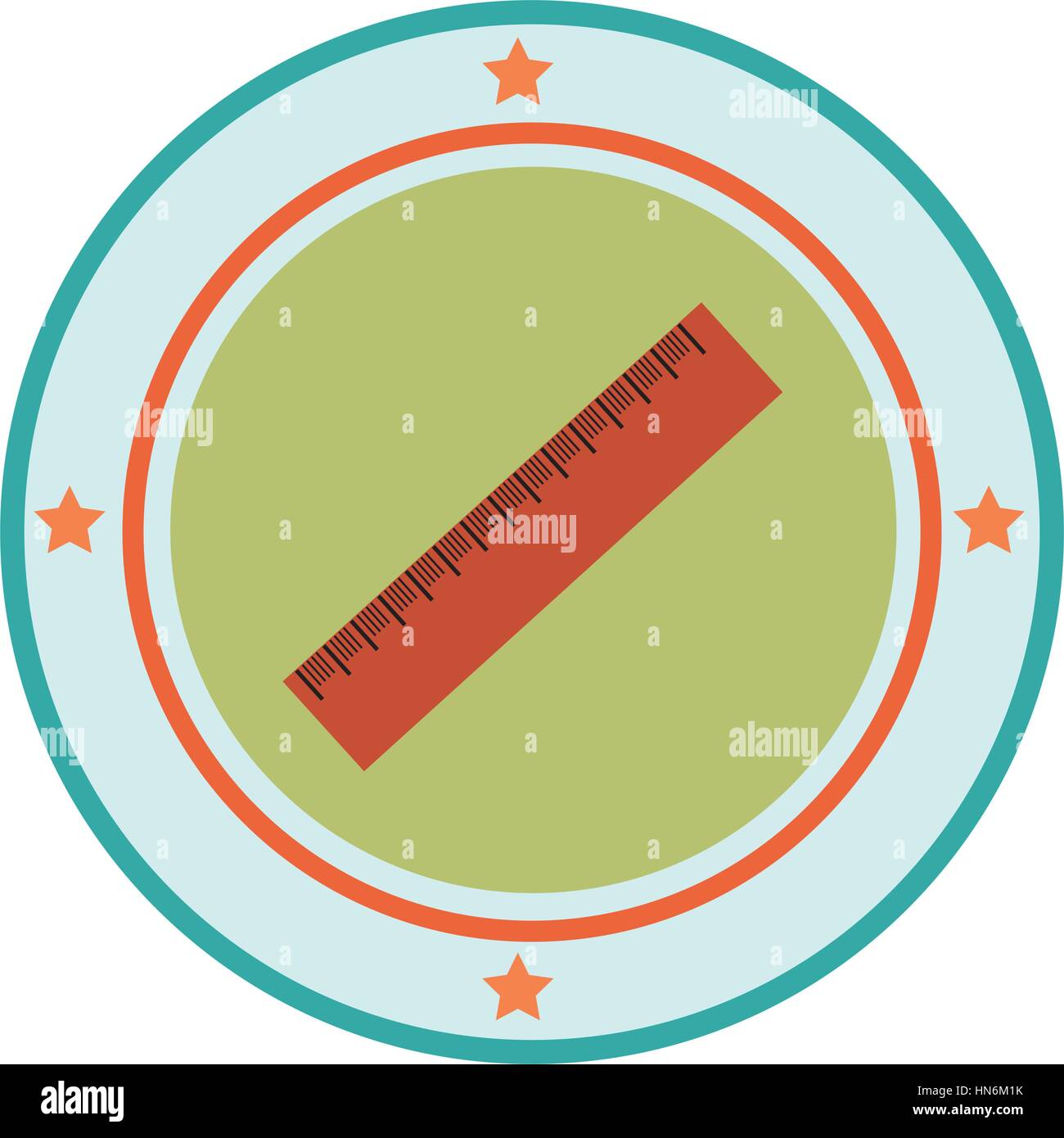 silhouette color with rule in circular frame vector illustration Stock ...