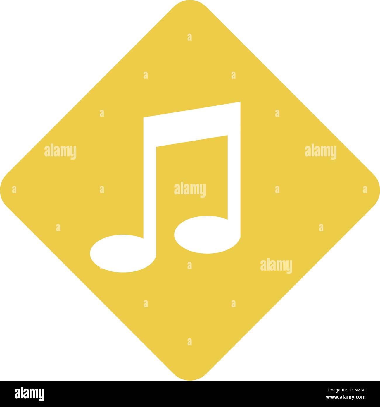 color silhouette square with musical note vector illustration Stock ...